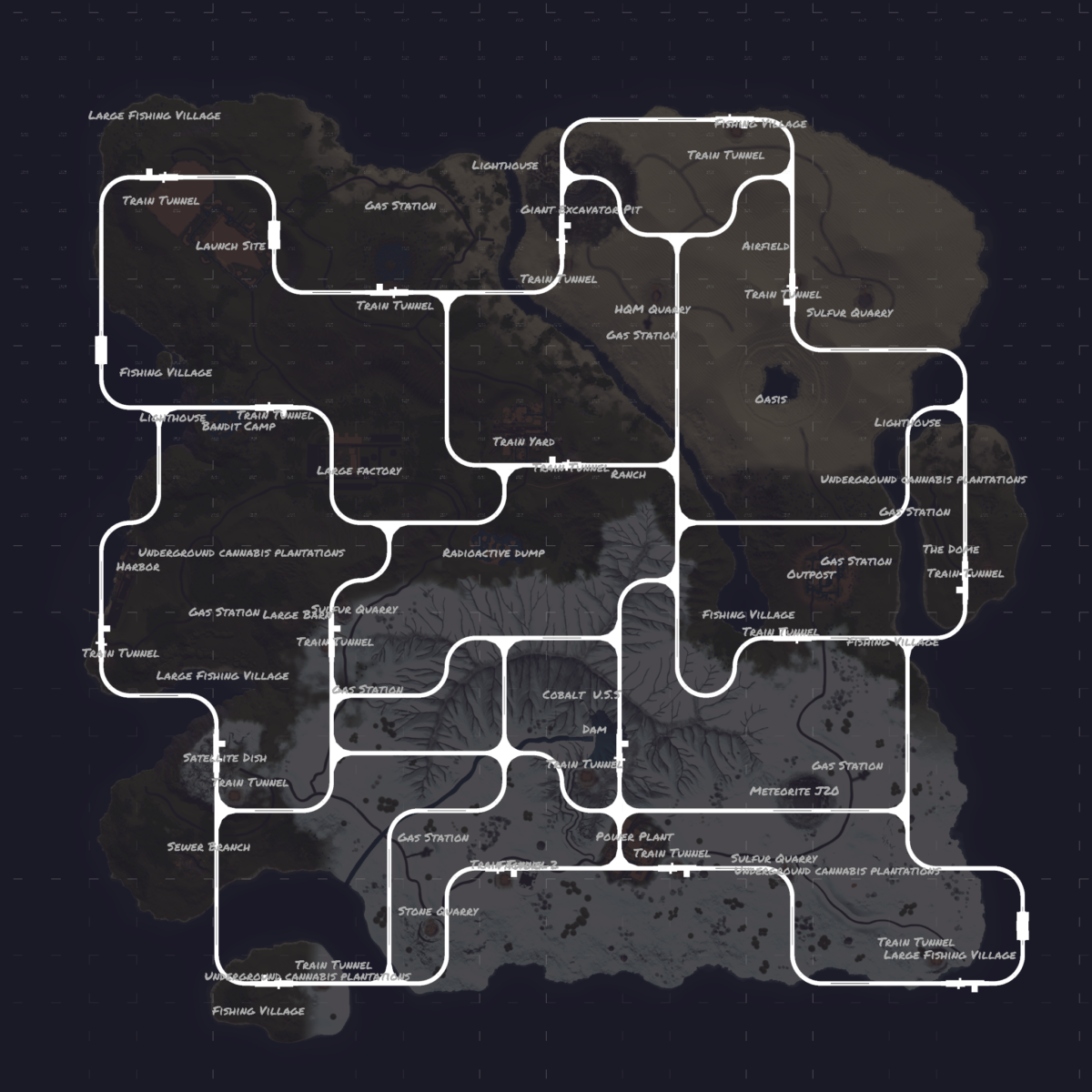 Luminous World (+Underwater Laboratories) Custom Rust Map - Lone Design