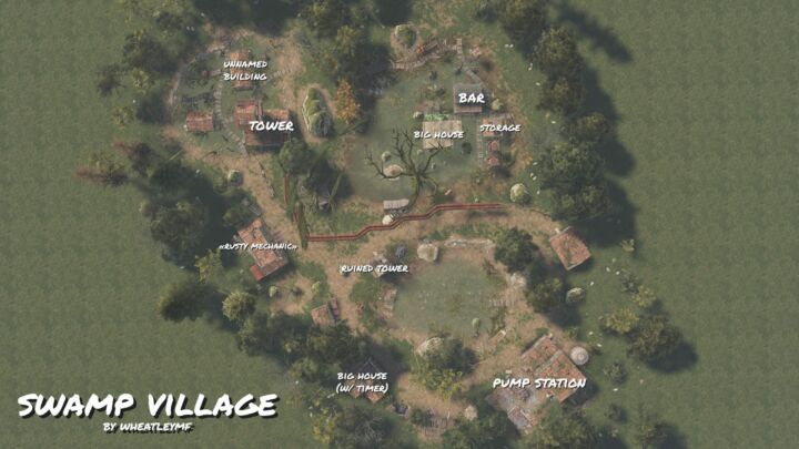Swamp Village Custom Rust Monument Lone Design 