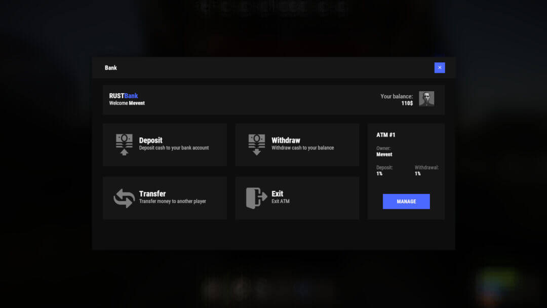 Bank System Rust Plugin - Lone Design