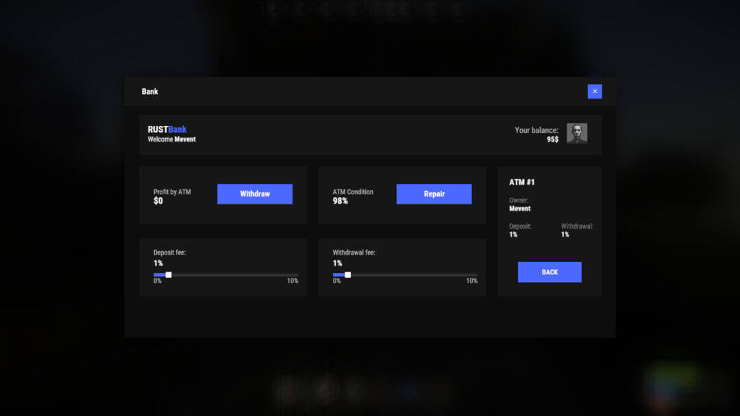 Bank System Rust Plugin - Lone Design