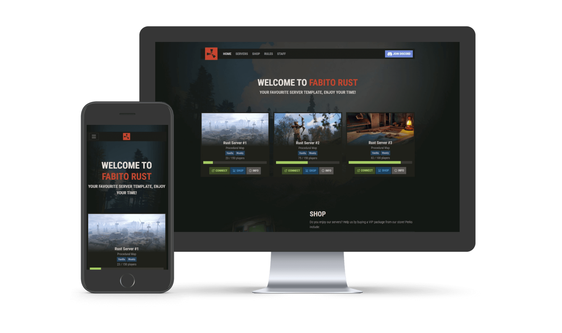 Rust Server Website Template - Outpost - Lone Design