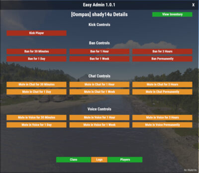 Easy Admin Rust Plugin - Lone Design