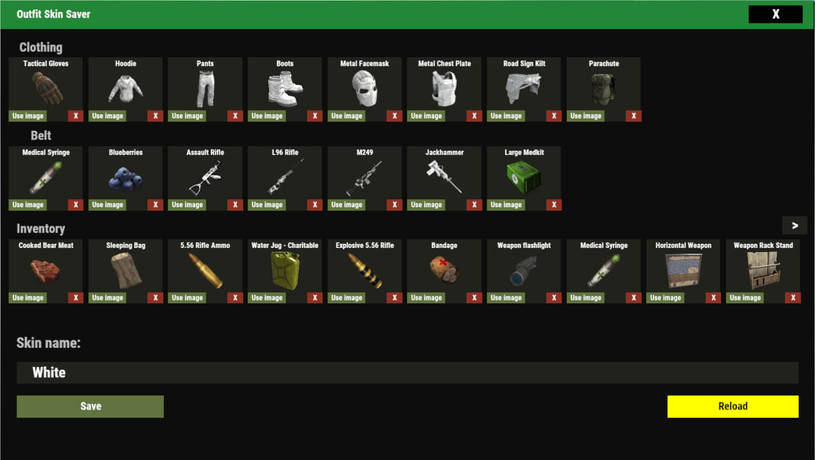 Save Outfit Skin Rust Plugin - Lone Design