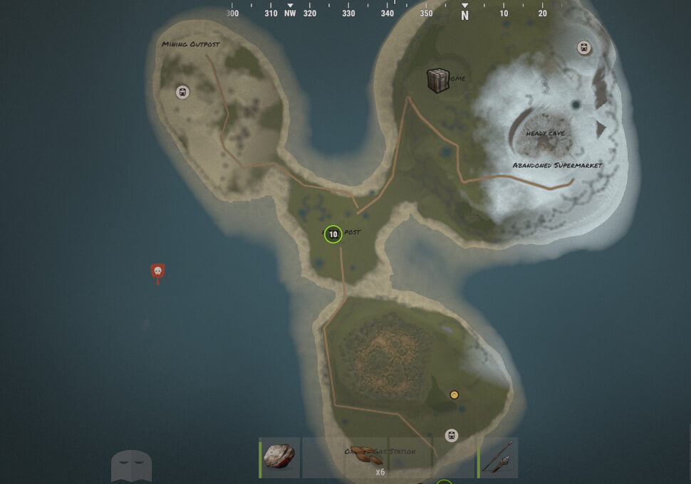 Heady Island 6.1 - Small / One Grid Map Rust - Lone Design