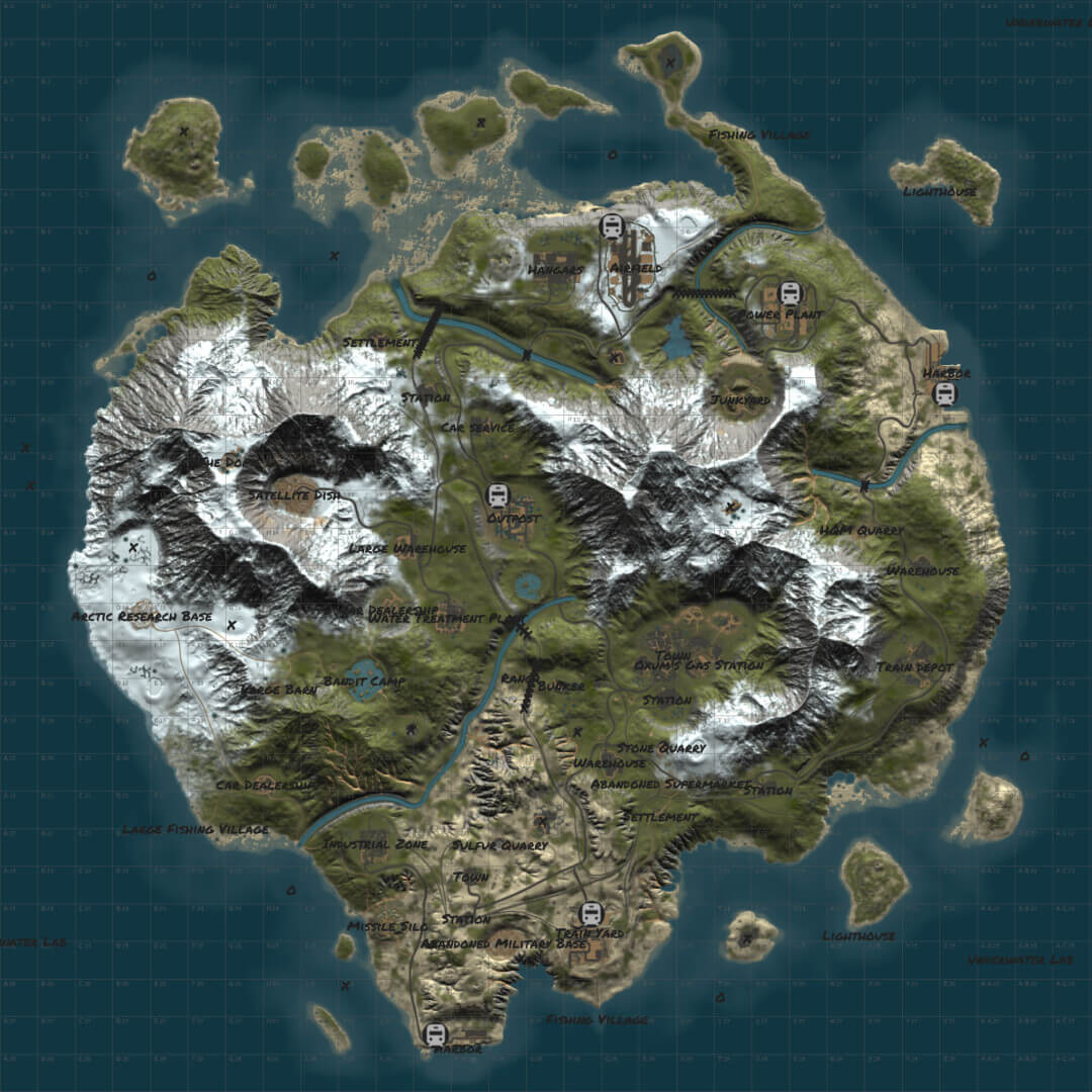 Abandoned Island Custom Rust Map - Lone Design