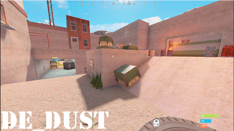 Dust 2 CSGO Custom Rust Remake (prefab + Arena) - Lone Design