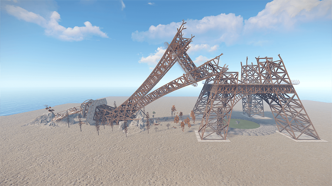 Eiffel Tower Ruined Rust Monument - Lone Design