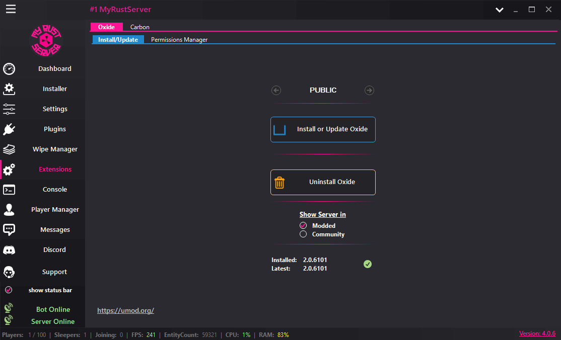 MyRustServer 4.9.5 Server Management Tool - Lone Design