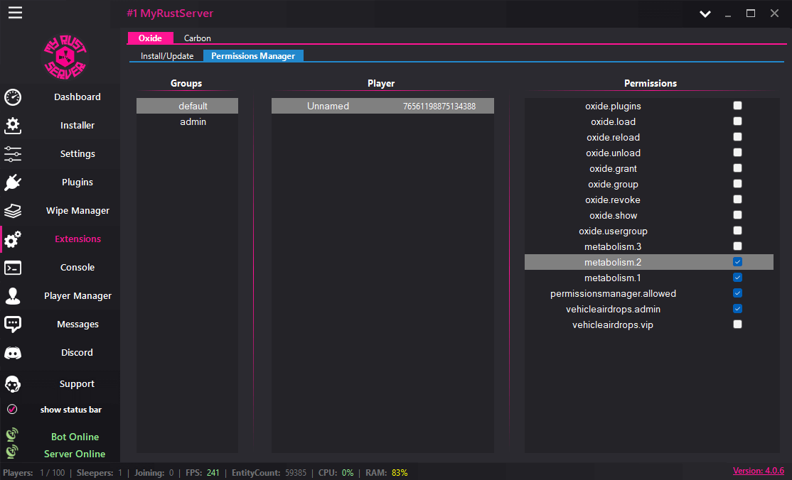 MyRustServer 4.9.5 Server Management Tool - Lone Design