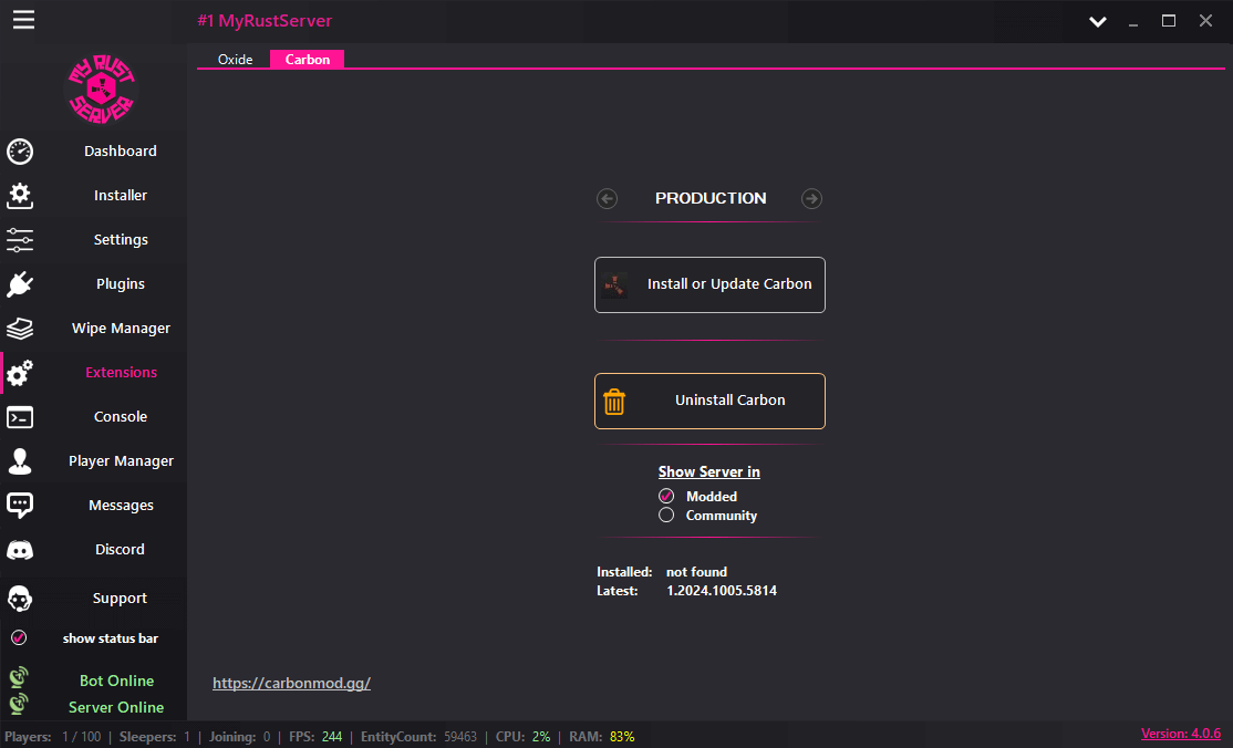 MyRustServer 4.9.5 Server Management Tool - Lone Design