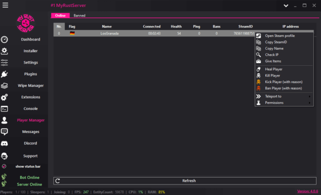 MyRustServer 4.9.5 Server Management Tool - Lone Design