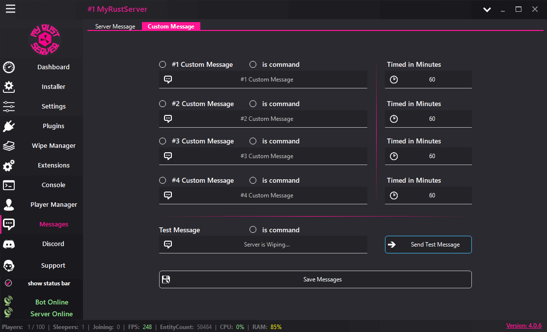 MyRustServer 4.9.5 Server Management Tool - Lone Design