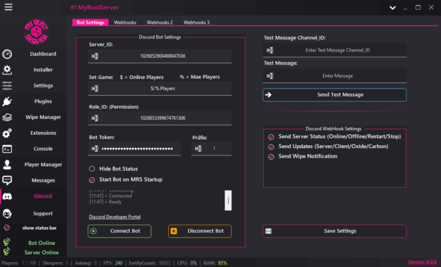 MyRustServer 4.9.5 Server Management Tool - Lone Design