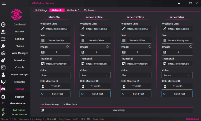MyRustServer 4.9.5 Server Management Tool - Lone Design