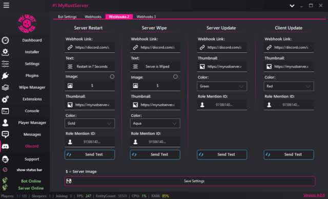MyRustServer 4.9.5 Server Management Tool - Lone Design