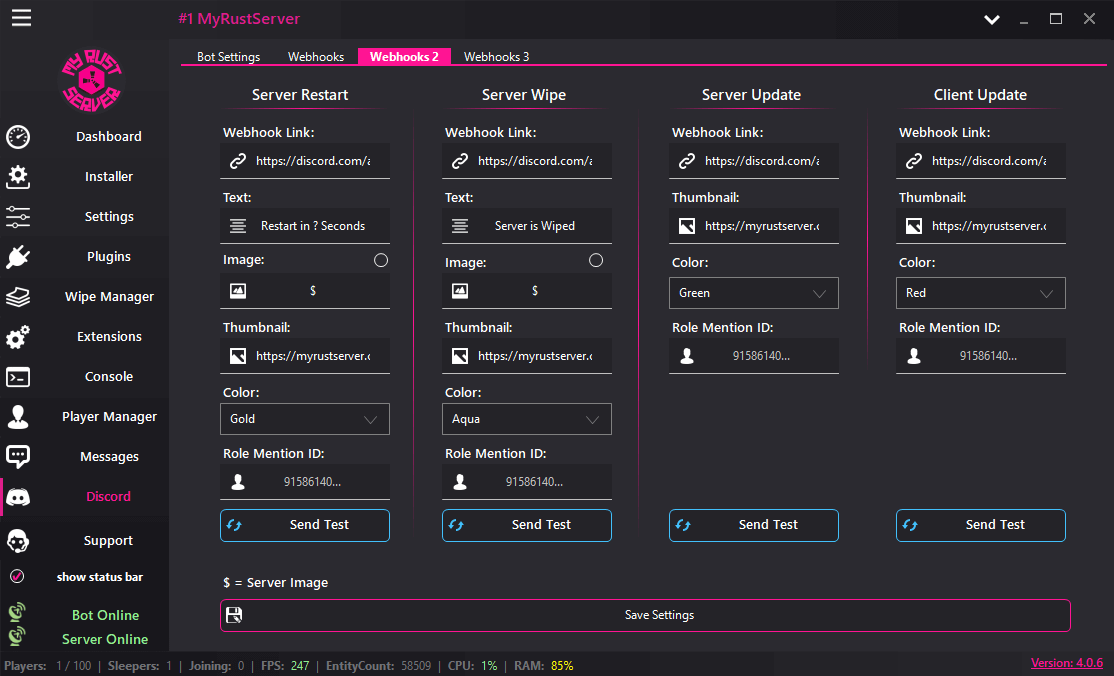 MyRustServer 4.9.5 Server Management Tool - Lone Design
