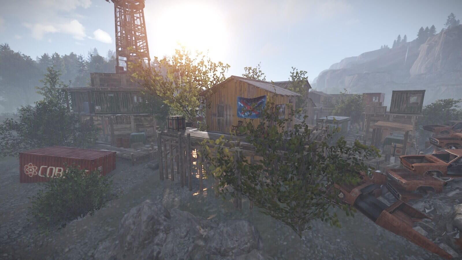 Lake Settlement 2 Custom Rust Monument - Lone Design