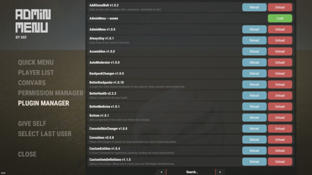 Admin Menu Rust Plugin - By 0xf - Lone.Design