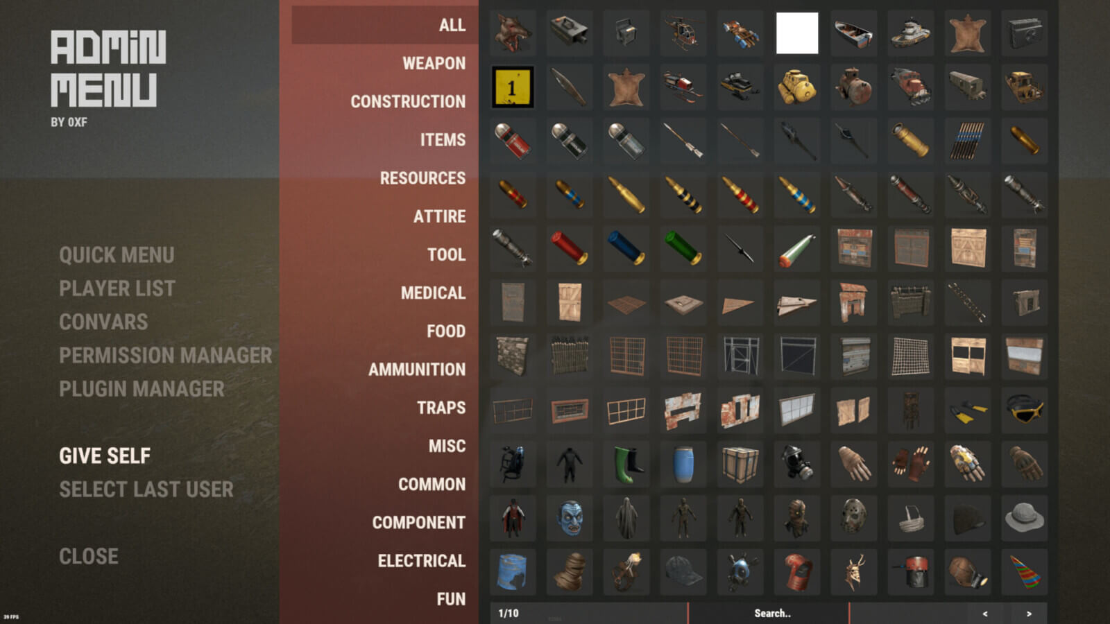 Admin Menu Rust Plugin - By 0xf - Lone.Design
