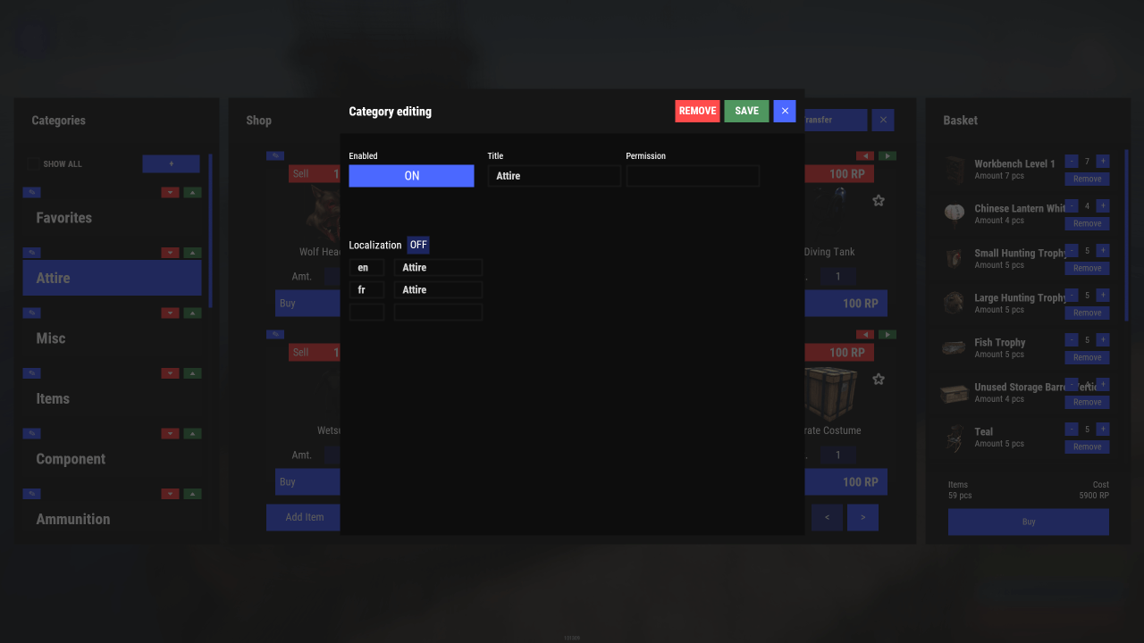 Shop Rust Plugin - Lone Design