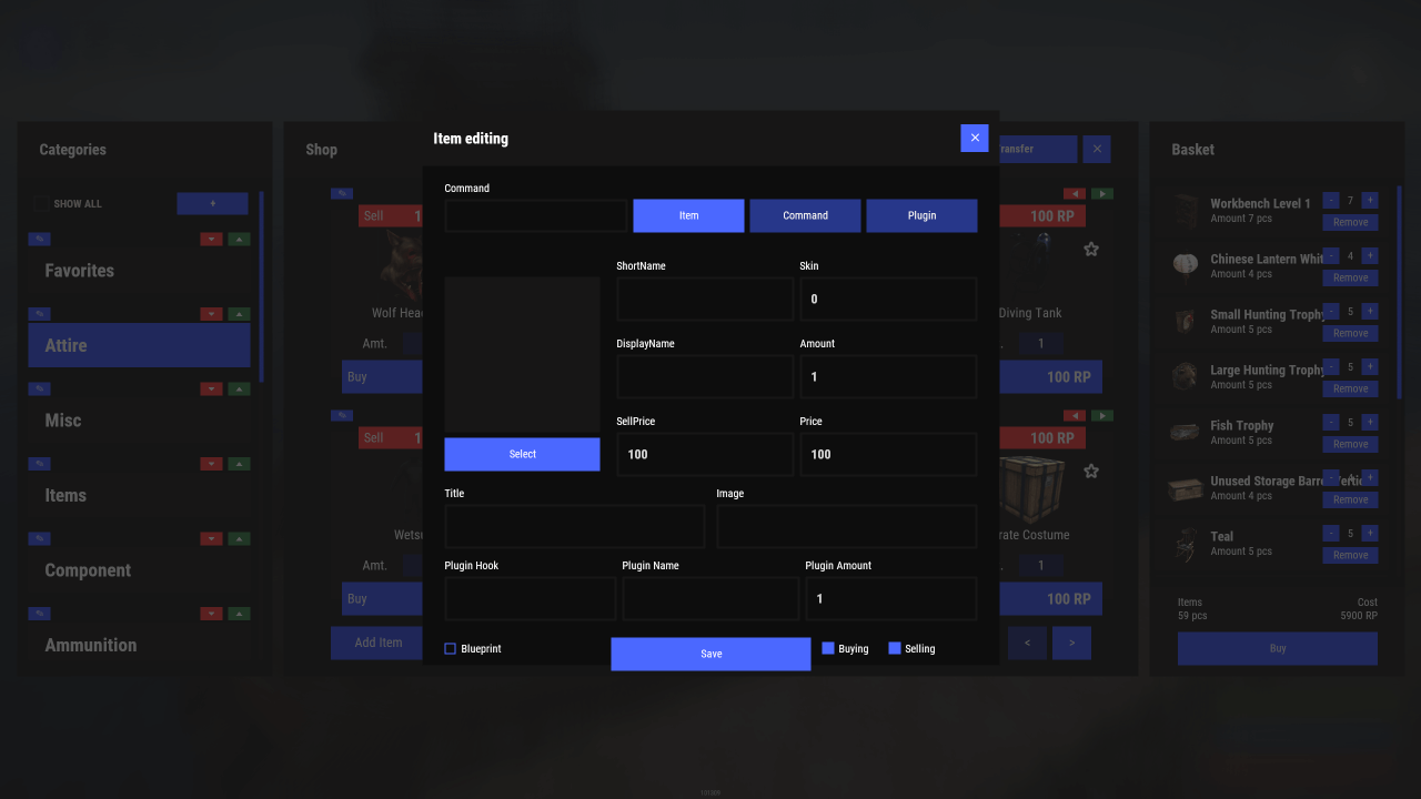 Shop Rust Plugin - Lone Design