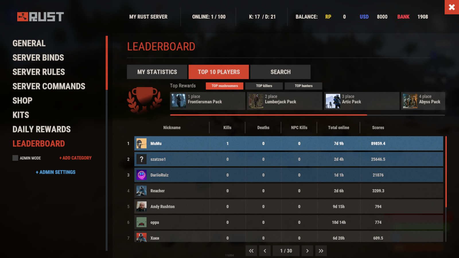 Ultimate Leaderboard - Lone Design