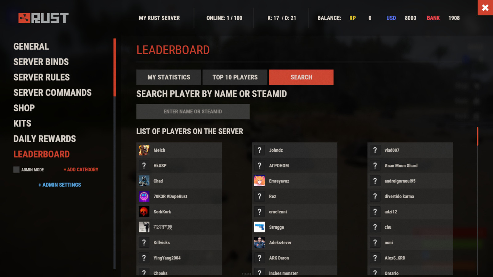 Ultimate Leaderboard - Lone Design