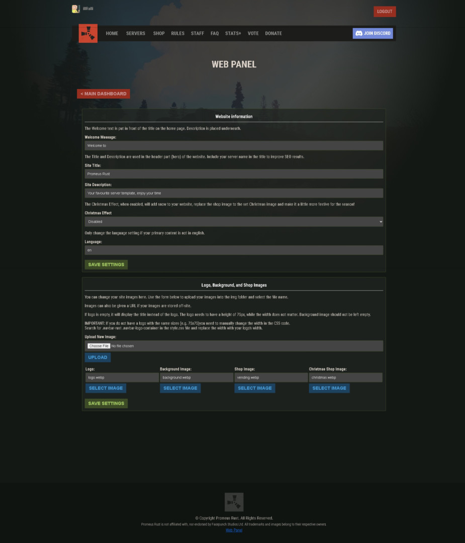 Rust Server Website Template - Outpost - Lone Design