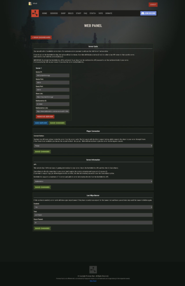 Rust Server Website Template - Outpost - Lone Design