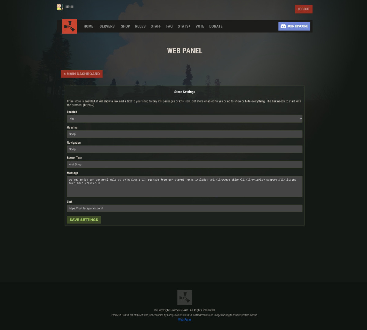 Rust Server Website Template - Outpost - Lone Design