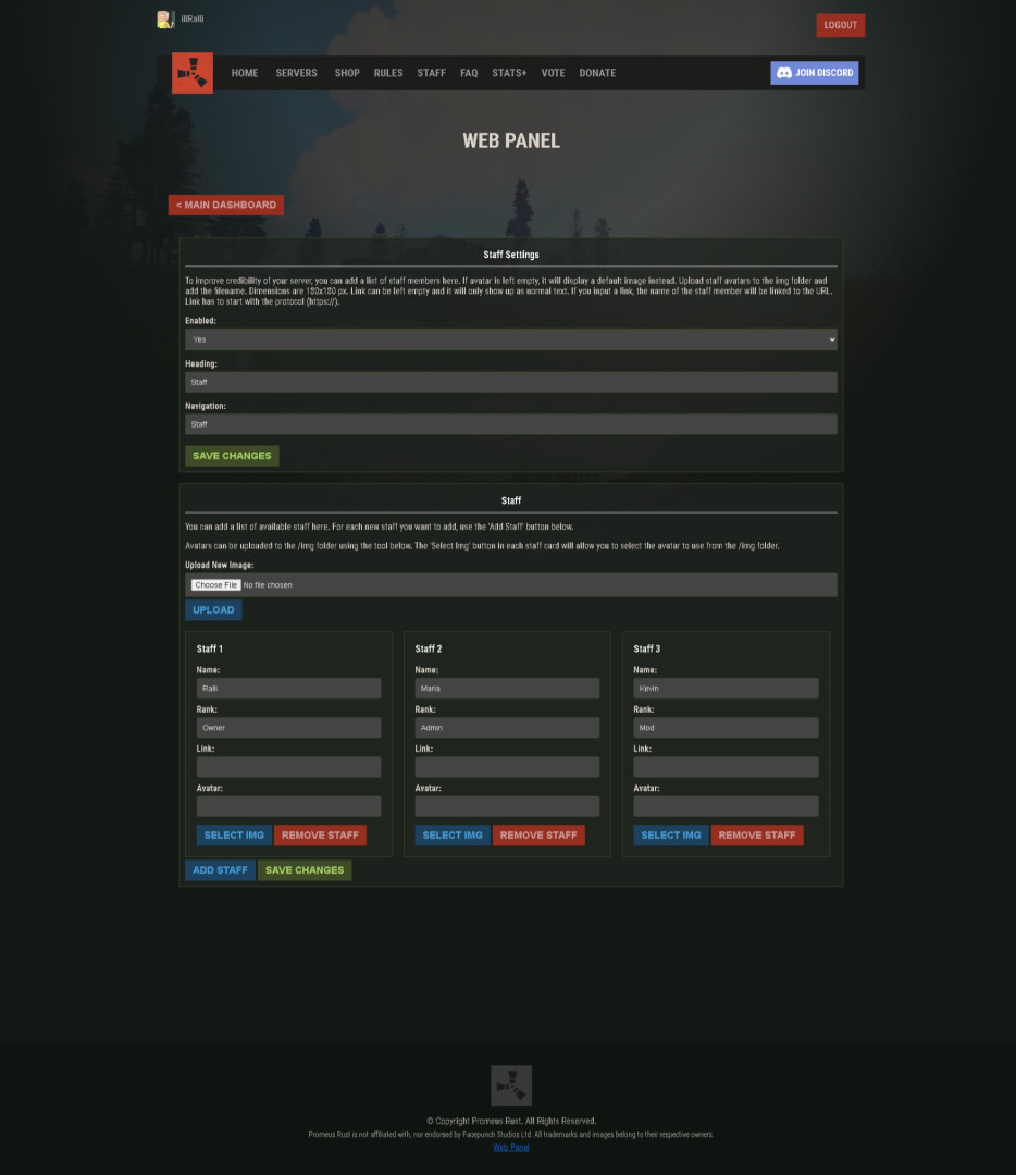Rust Server Website Template - Outpost - Lone Design