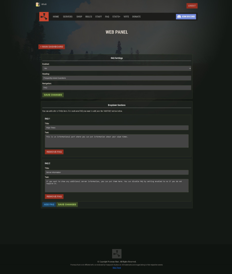 Rust Server Website Template - Outpost - Lone Design