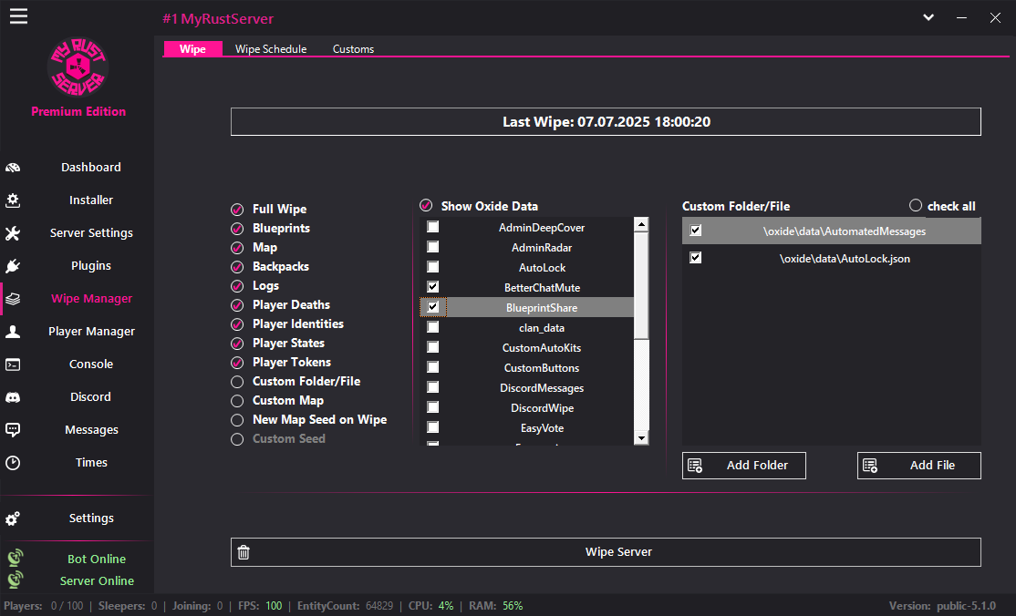 MyRustServer 5.1.1 Server Management Tool - Lone Design