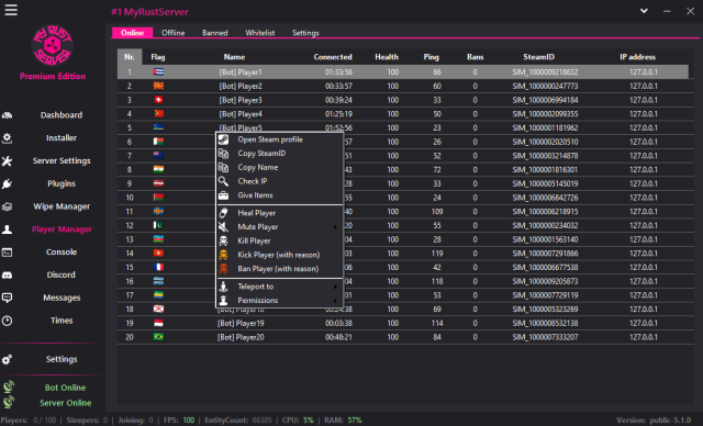 MyRustServer 6.0.3 Server Management Tool - Lone Design
