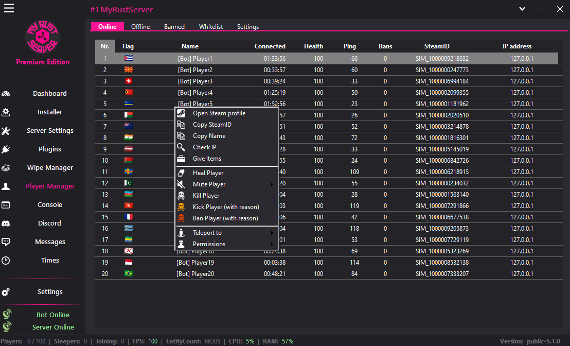 MyRustServer 5.1.3 Server Management Tool - Lone Design