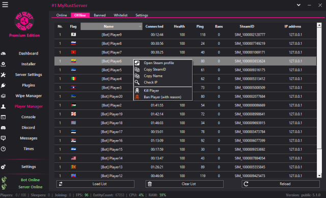 MyRustServer 5.1.1 Server Management Tool - Lone Design